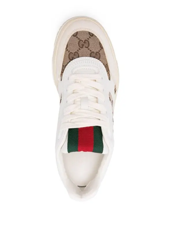Gucci Re-web Panelled Sneakers - White