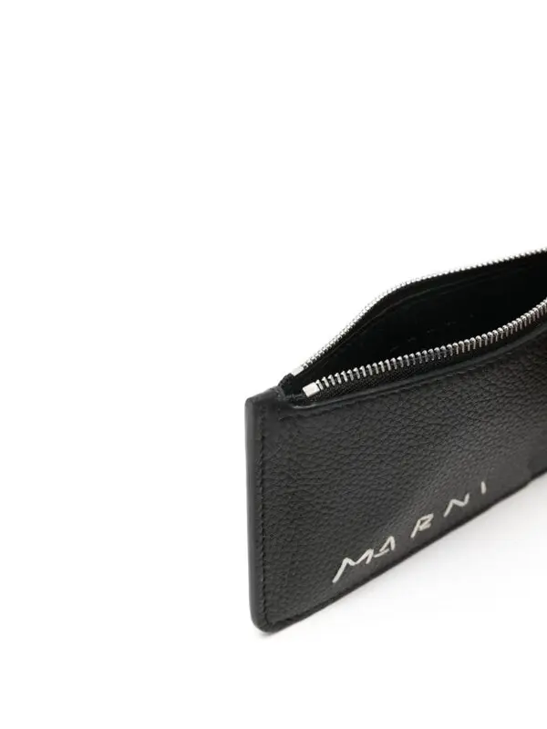 Marni Embroidered-logo Cardholder - Black