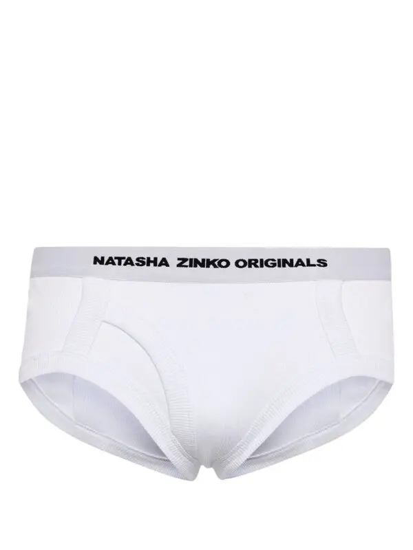 Natasha Zinko Logo-waistband Stretch-cotton Briefs