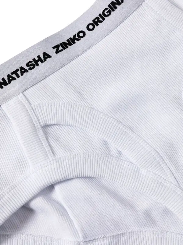 Natasha Zinko Logo-waistband Stretch-cotton Briefs