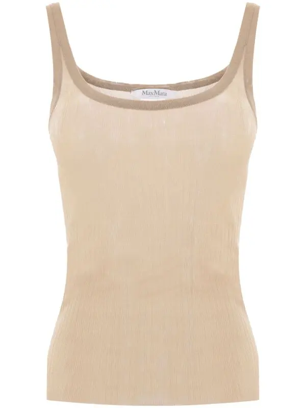 Max Mara Ribbed Silk Tank Top - Neutrals