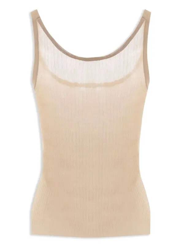 Max Mara Ribbed Silk Tank Top - Neutrals