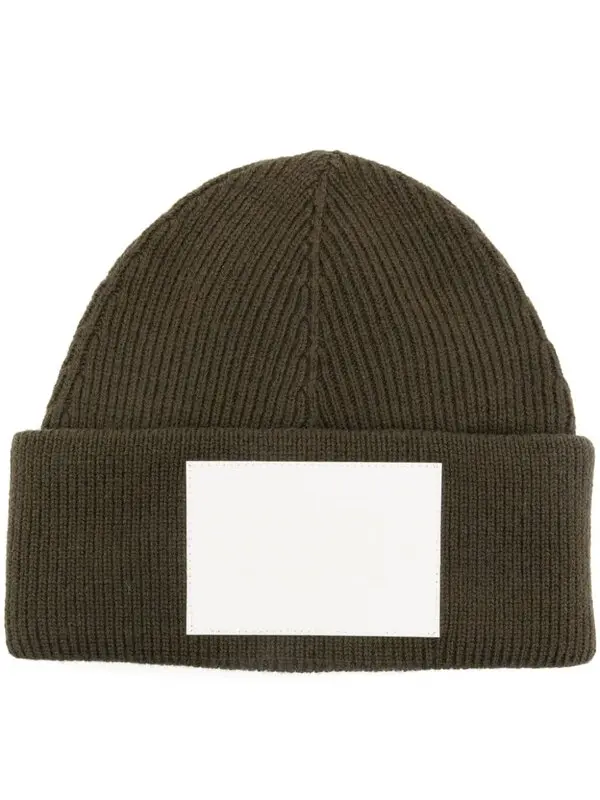 MAISON MARGIELA Numbers-motif Knitted Beanie - Green