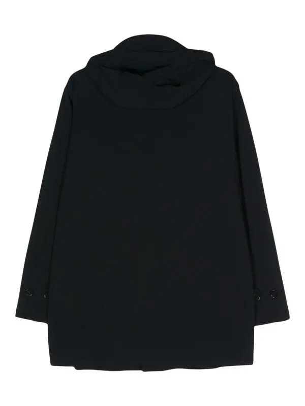 Aspesi Detachable Hood Buttoned Coat - Blue