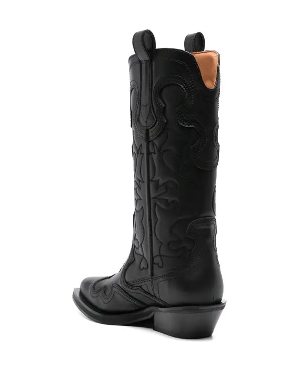GANNI Panelled Calf-length Boots - Black