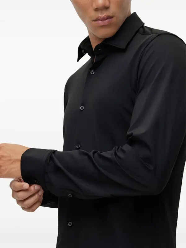 Hugo Stretch Button-up Shirt - Black