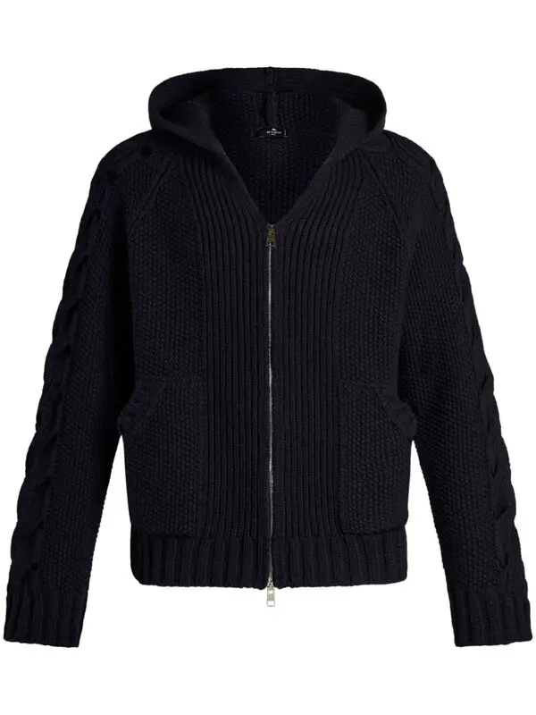 Etro Cable-knit Zip-up Hoodie