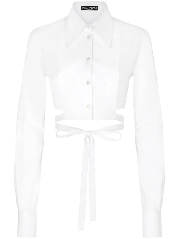Dolce & Gabbana Criss-cross Cropped Shirt