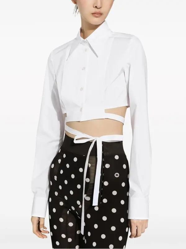 Dolce & Gabbana Criss-cross Cropped Shirt