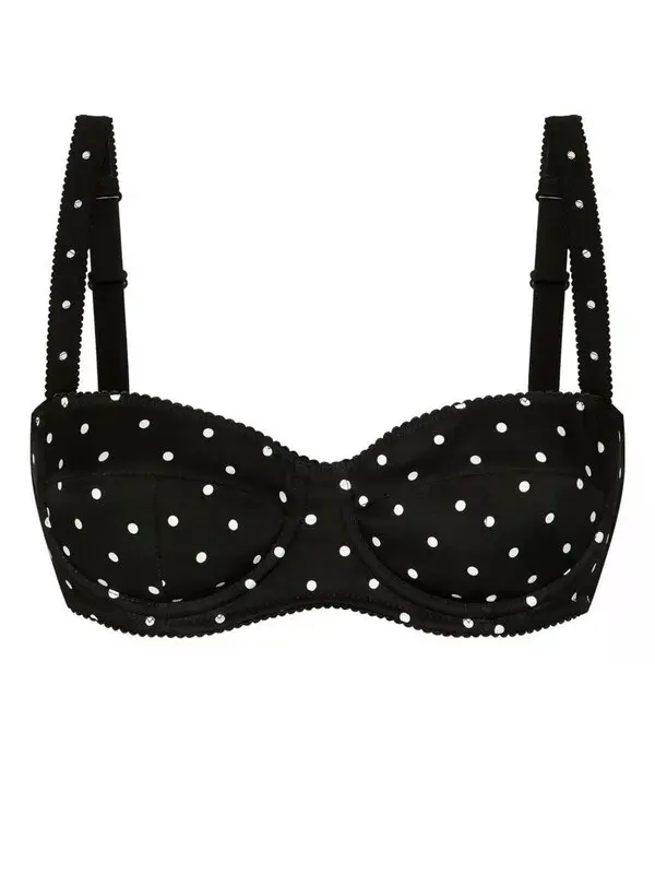 Dolce & Gabbana Polka Dot-print Balconette Bra - Black