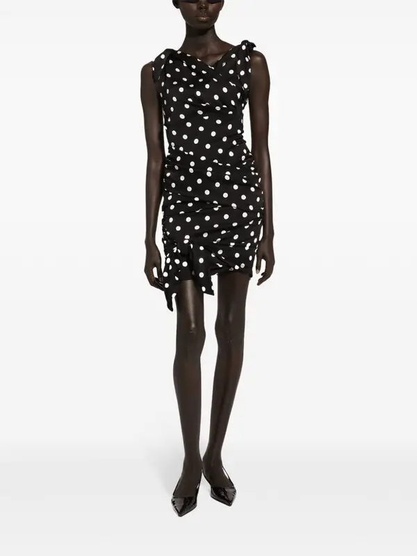Dolce & Gabbana Polka-dot Draped Mini Dress