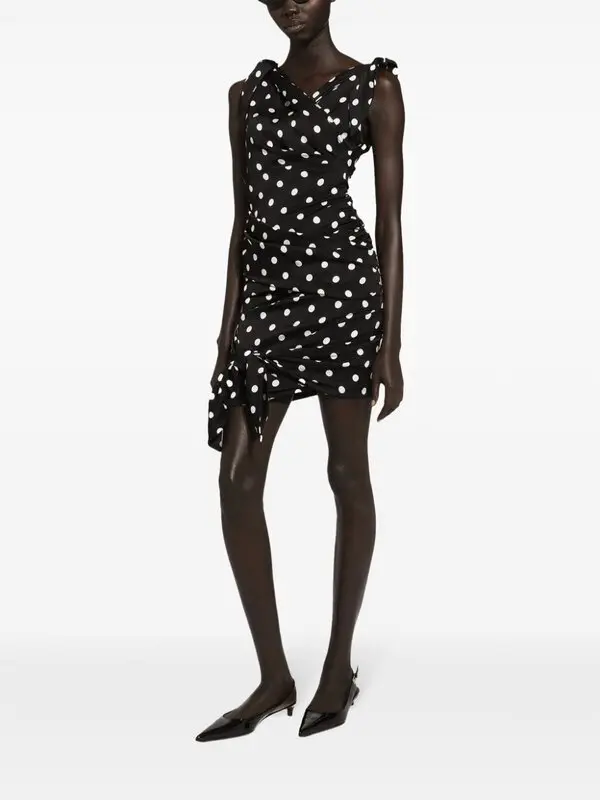 Dolce & Gabbana Polka-dot Draped Mini Dress