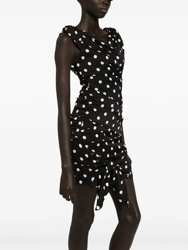 Dolce & Gabbana Polka-dot Draped Mini Dress