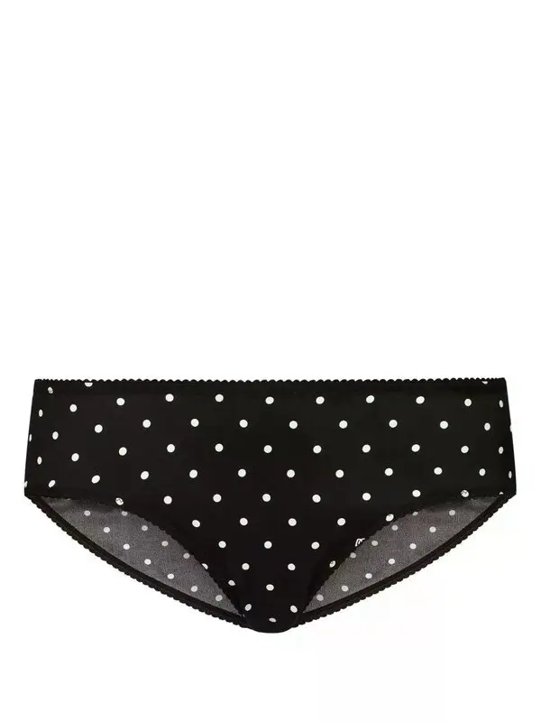 Dolce & Gabbana Polka-dot Silk-blend Briefs - Black