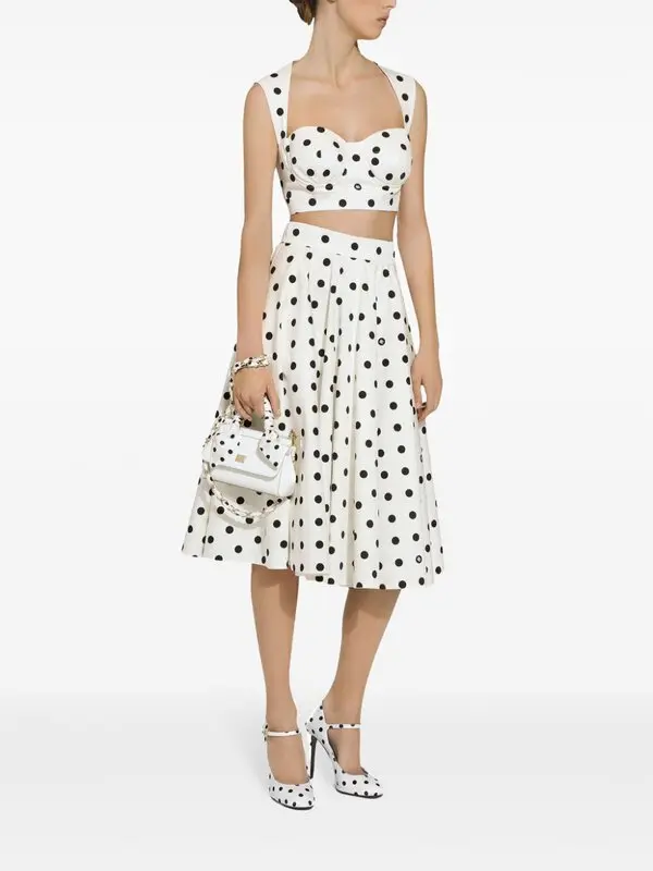 Dolce & Gabbana Polka Dot Corset Top - White