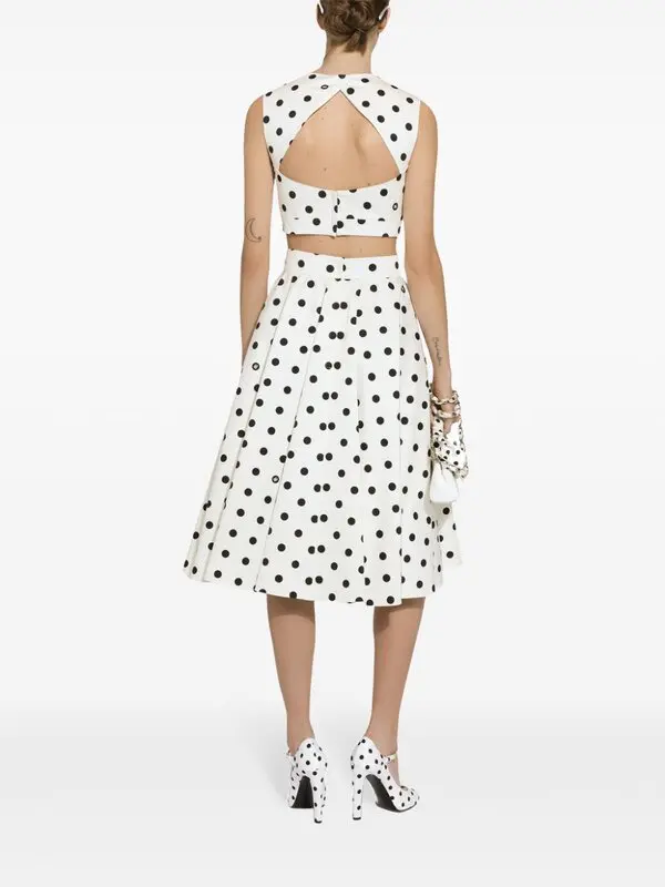 Dolce & Gabbana Polka-Dot Corset Top - White - 40% Off | Editorialist