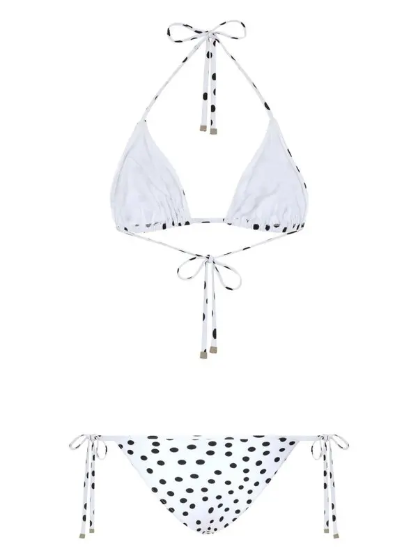 Dolce & Gabbana Polka Dot-print Bikini Set - White