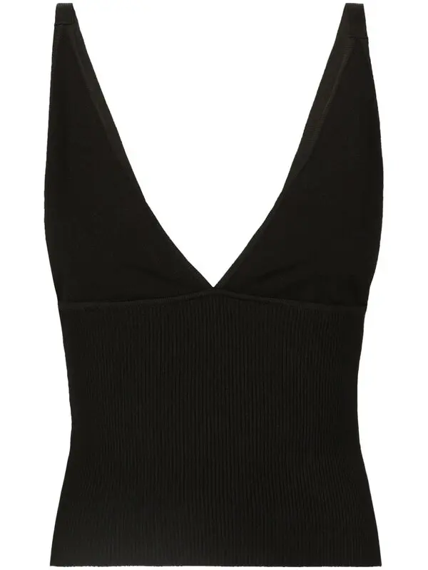 Dolce & Gabbana Ribbed-knit Cropped Tank Top