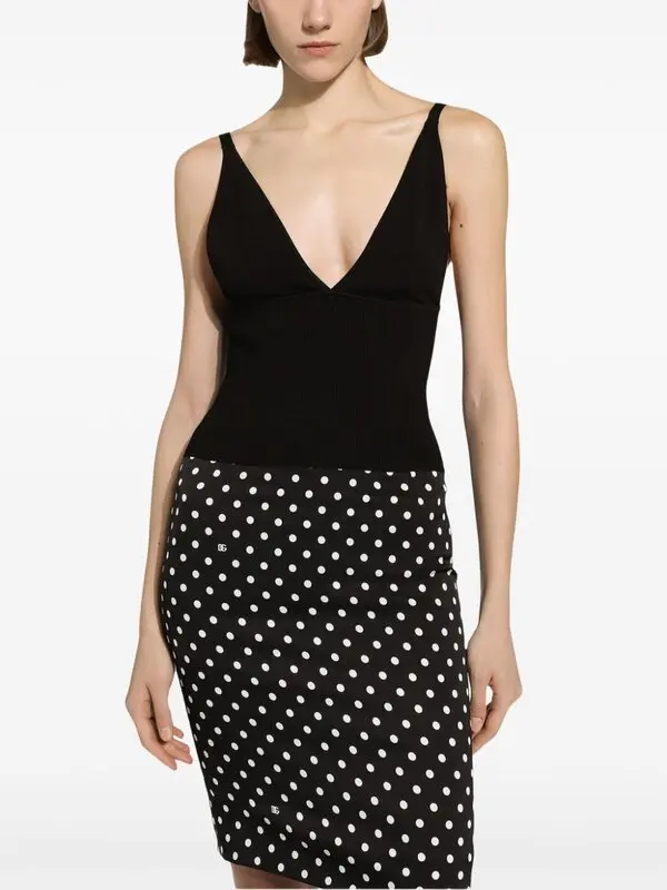 Dolce & Gabbana Ribbed-knit Cropped Tank Top