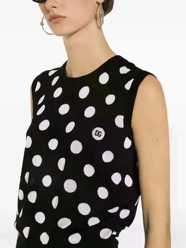Dolce & Gabbana Polka-dot Knitted Vest