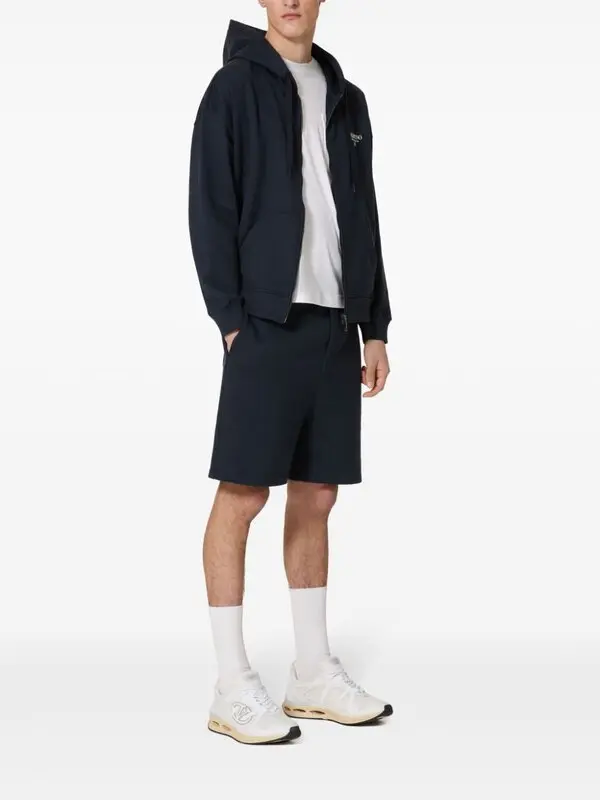 Valentino Garavani Zip-up Hoodie With Logo Print - Blue