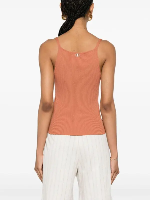 TWINSET Sleeveless Ribbed-knit Top