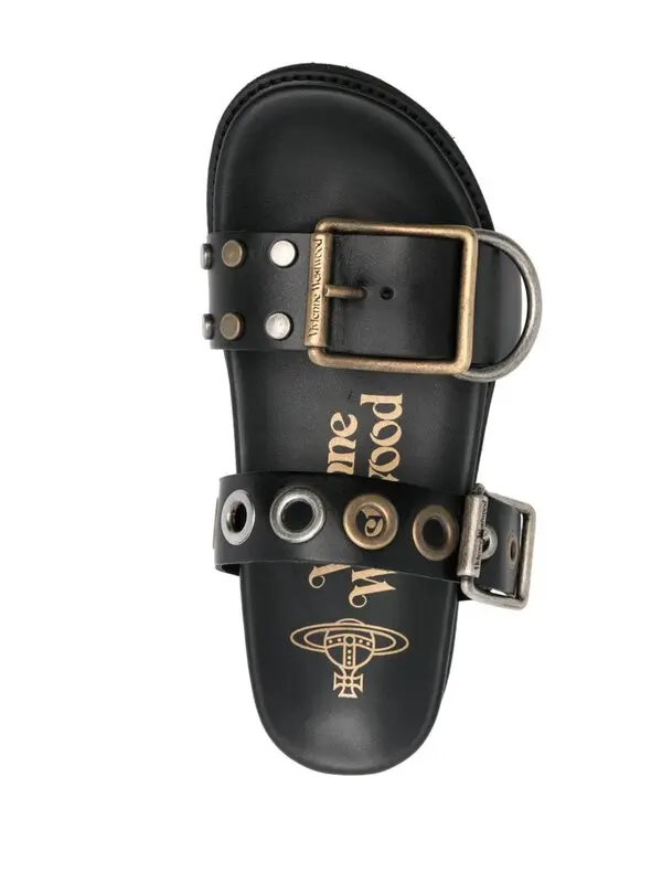 Vivienne Westwood Alex Stud Leather Sandals In Black - 32% Off