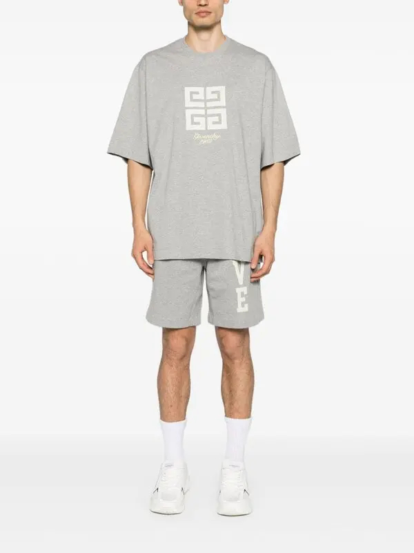 Givenchy 4g-motif Cotton T-shirt - Grey