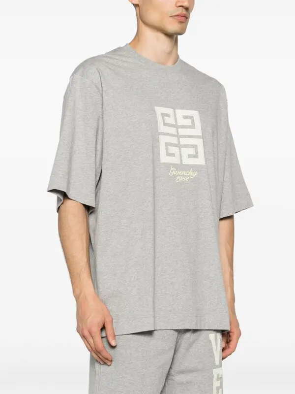 Givenchy 4g-motif Cotton T-shirt - Grey