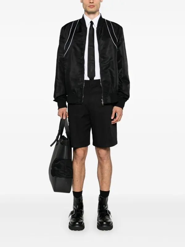 Alexander McQueen Piped-trim Zip-up Bomber Jacket