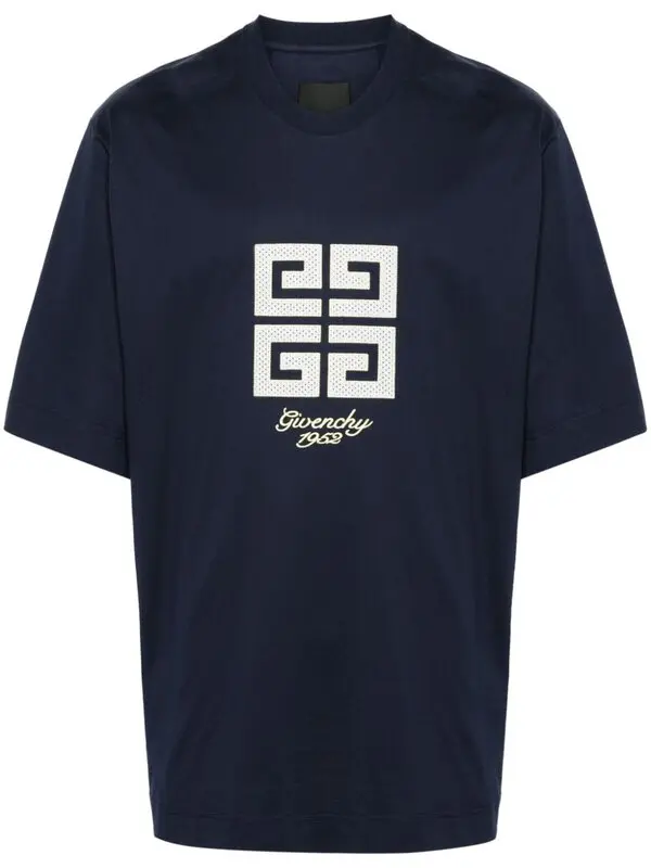 Givenchy 4g-motif Cotton T-shirt - Blue