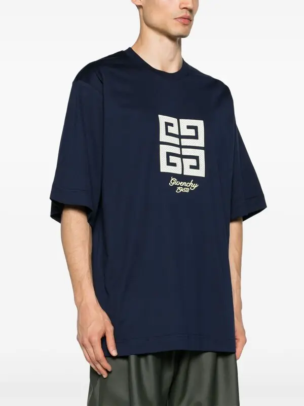 Givenchy 4g-motif Cotton T-shirt - Blue