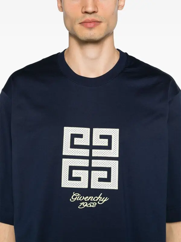 Givenchy 4g-motif Cotton T-shirt - Blue