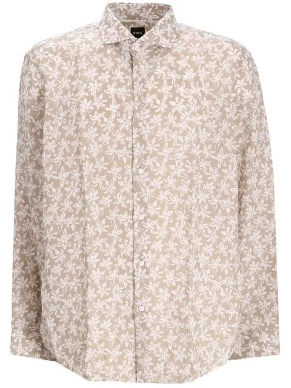 BOSS H-joe Floral-print Shirt - Neutrals