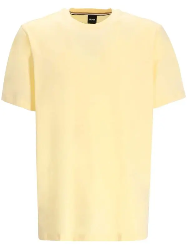 BOSS Crew-neck Cotton T-shirt - Yellow