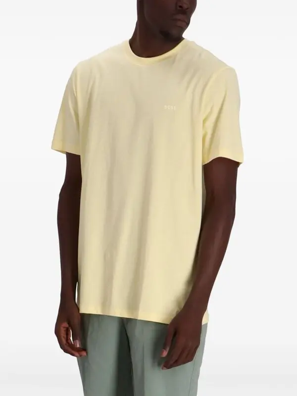BOSS Cotton-jersey T-shirt With Logo Detail - Yellow