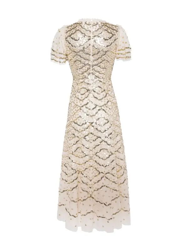 NEEDLE & THREAD Deco Dot Gloss Maxi Dress - Neutrals