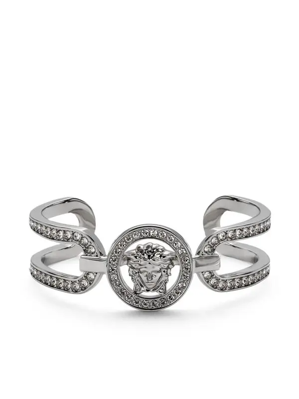 Versace Medusa '95 Crystal-embellished Cuff Bracelet - Silver