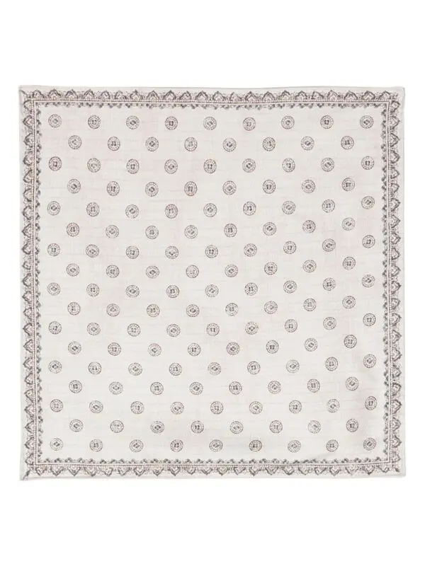 Brunello Cucinelli Graphic-print Silk Handkerchief - Neutrals