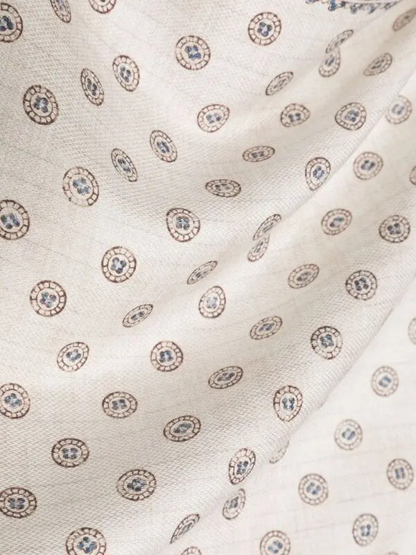Brunello Cucinelli Graphic-print Silk Handkerchief - Neutrals