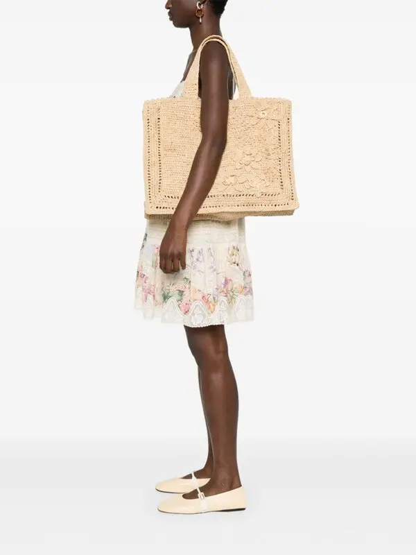 Zimmermann Raffia Interwoven-design Tote Bag