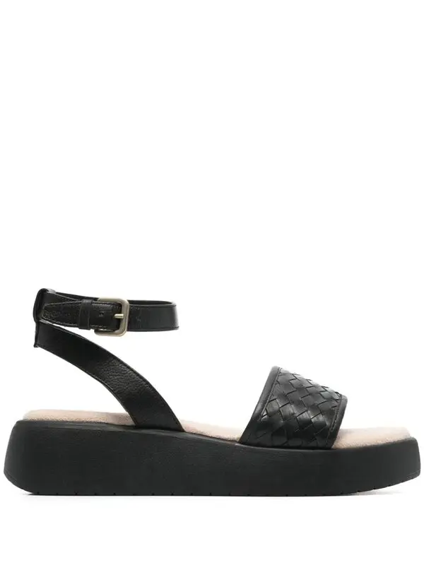 BUGATTI 45mm Kya Interwoven Leather Sandals - Black