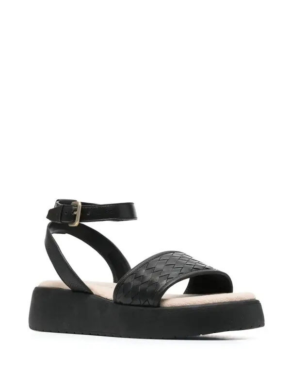 BUGATTI 45mm Kya Interwoven Leather Sandals - Black
