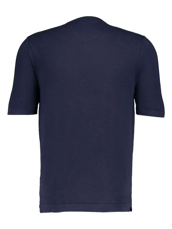 Boglioli Crew-neck Silk-cotton Blend T-shirt - Blue