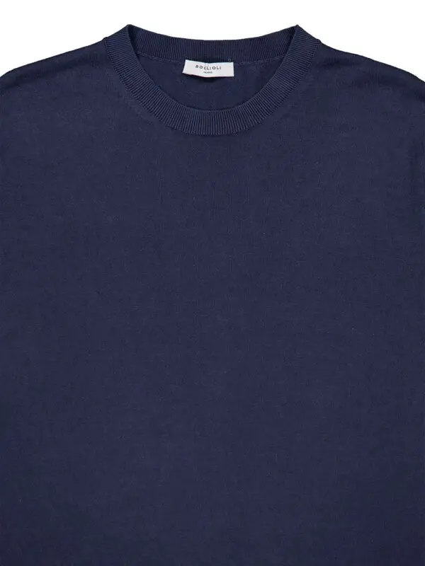 Boglioli Crew-neck Silk-cotton Blend T-shirt - Blue