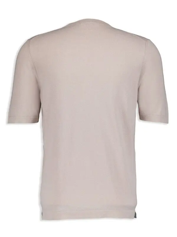 Boglioli Crew-neck Silk-cotton Blend T-shirt - Neutrals