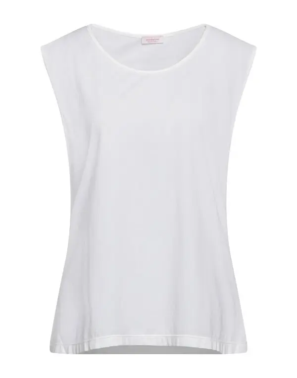 Rossopuro Sleeveless Crewneck T-shirt In Cotton And Elastane