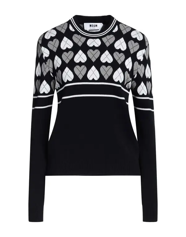 MSGM Multicolor Crewneck Sweater - Black