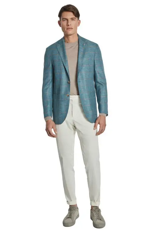 JACK VICTOR Hampton Windowpane Check Wool & Linen Blend Sport Coat