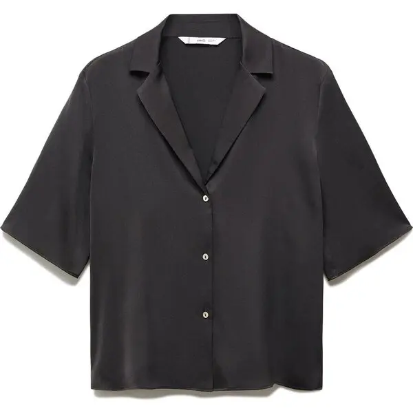 Mango Satin Camp Shirt